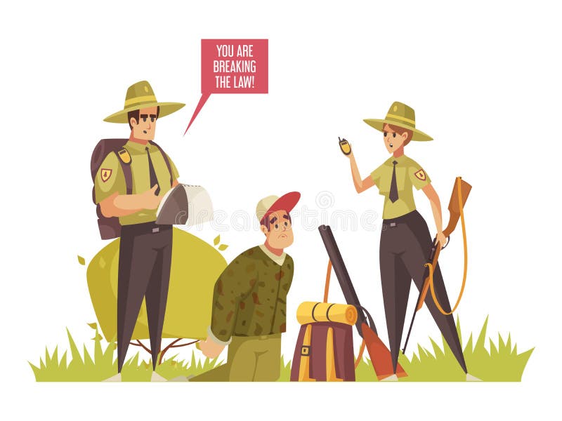 Forest Ranger Composition stock vector. Illustration of environment ...