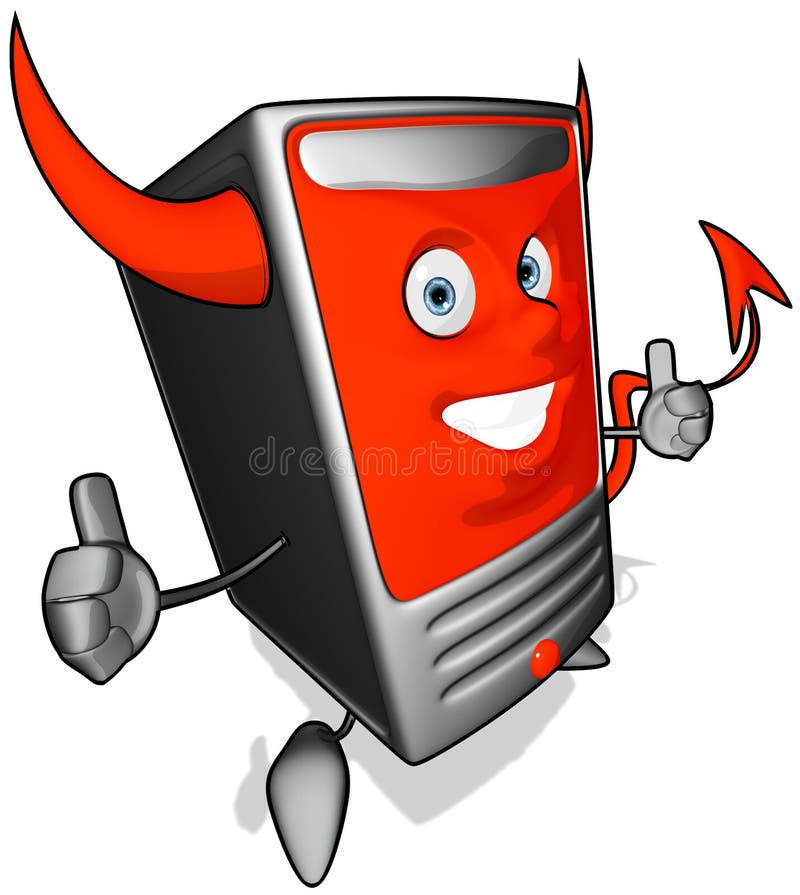 Cartoon computer stock illustration. Illustration of electronic - 16028970
