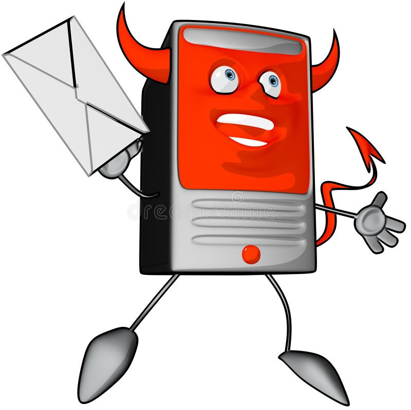 Cartoon computer stock illustration. Illustration of desktop - 16028996