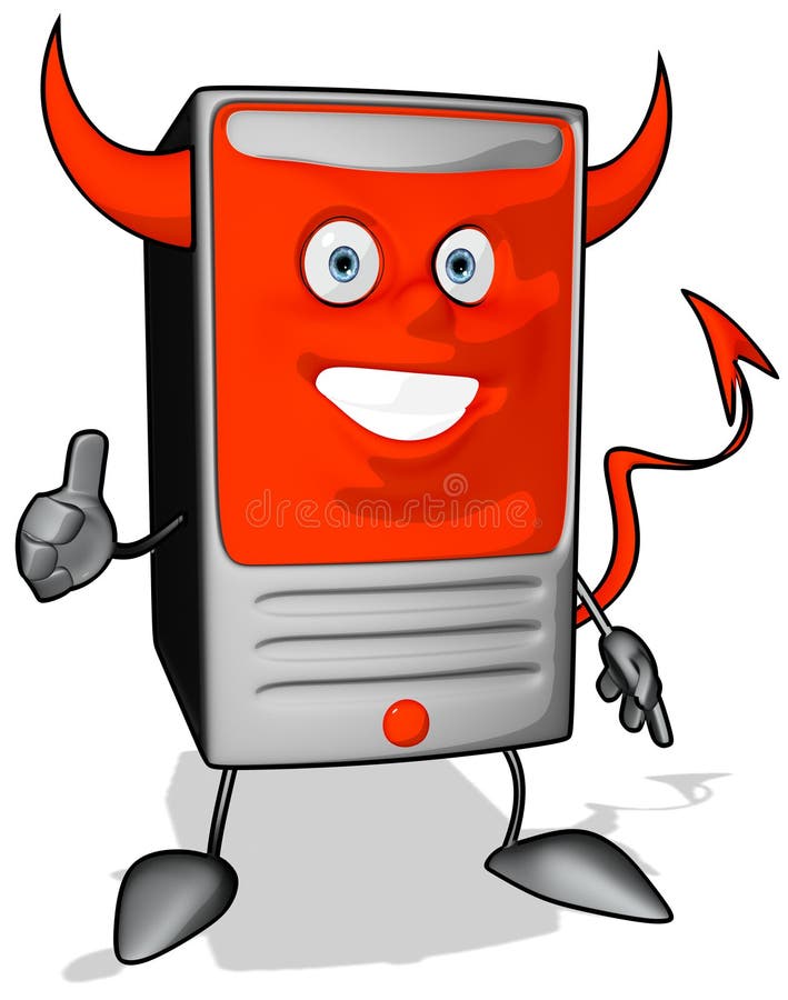 Cartoon computer stock illustration. Illustration of digital - 16729065