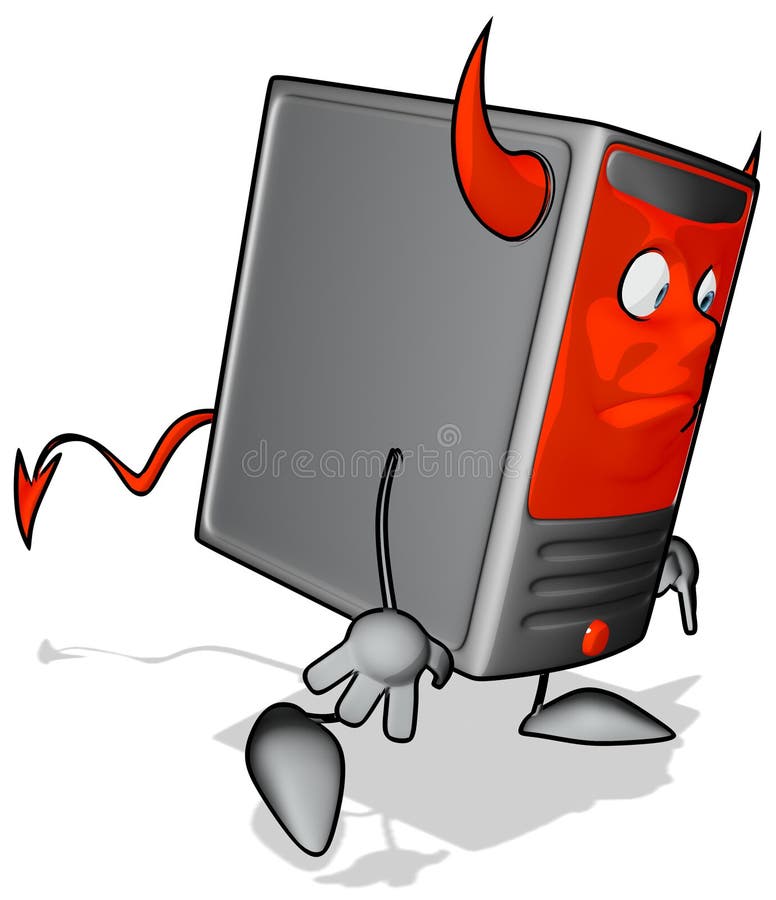 Cartoon computer stock illustration. Illustration of machine - 16729078