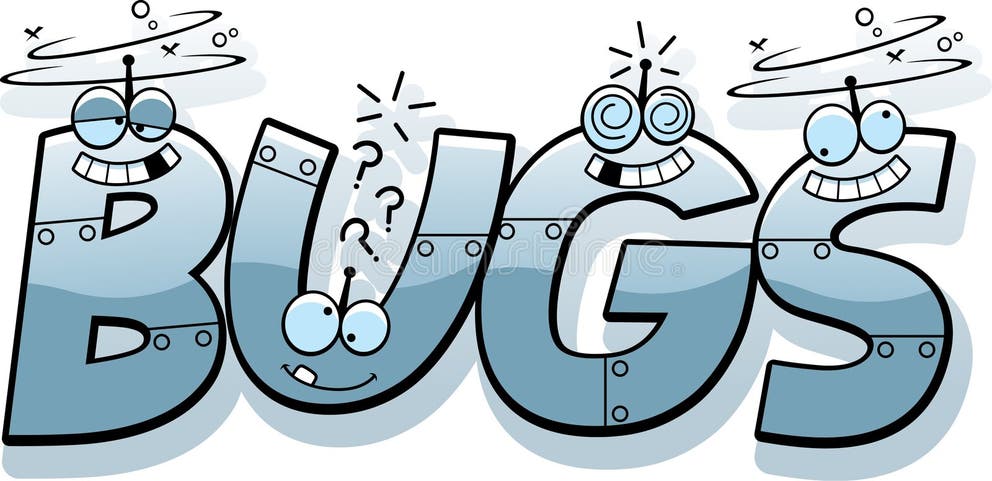 Cartoon Computer Bugs Text stock vector. Illustration of technology ...