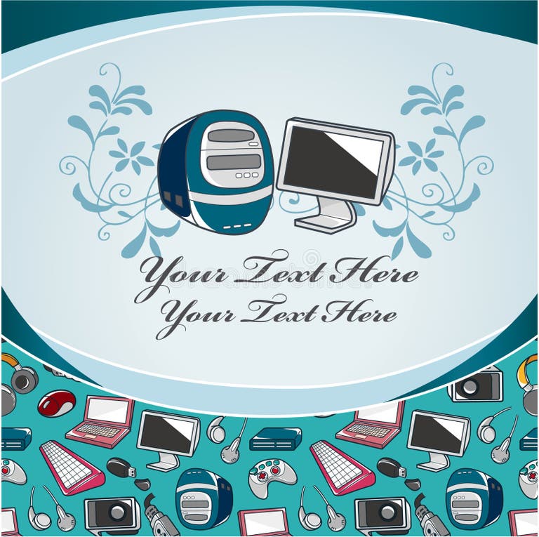 Cartoon computer card stock vector. Illustration of audio - 18667024