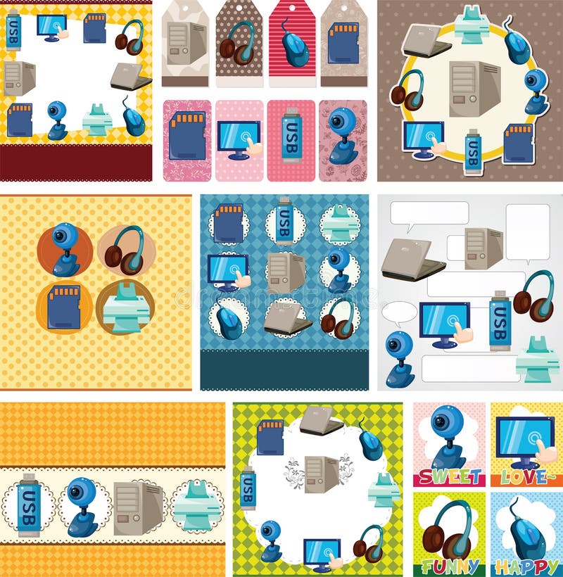 Cartoon computer card stock vector. Illustration of keyboard - 22913780