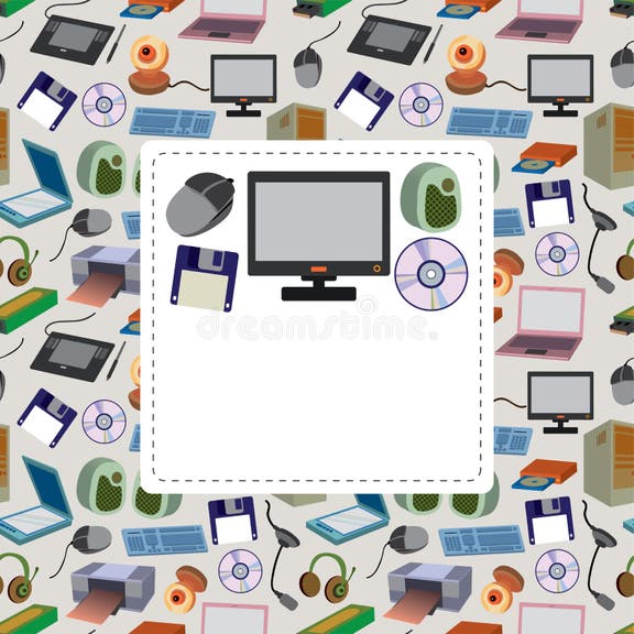 Cartoon computer card stock vector. Illustration of laptop - 23608417