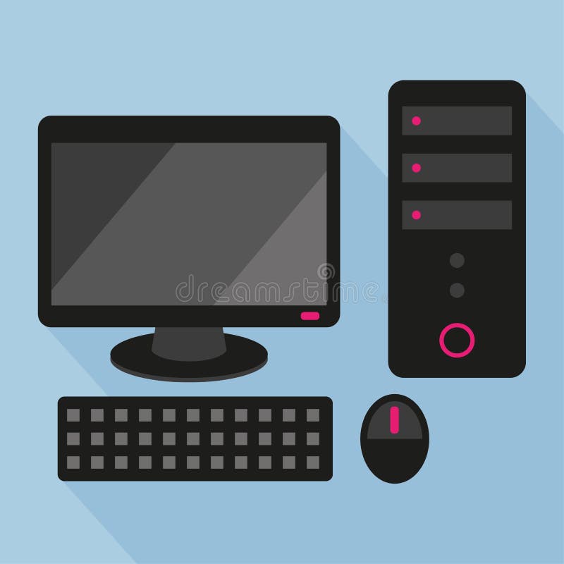 Cartoon Computer. Internet Communication. Vector Illustration. Stock ...
