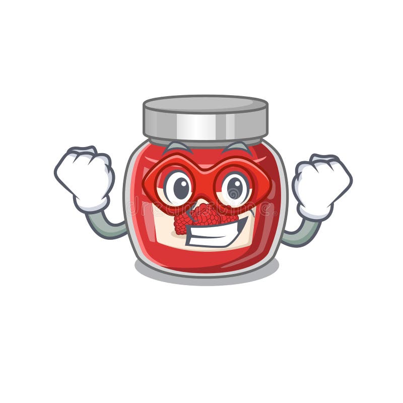 A Cartoon Concept of Raspberry Jam Performed As a Super Hero Stock ...