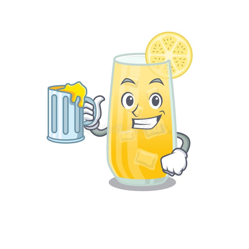 A Cartoon Concept of Screwdriver Cocktail with a Glass of Beer Stock ...