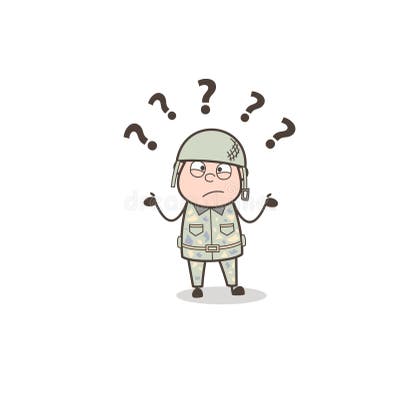 Cartoon Confused Army Man Vector Stock Illustration - Illustration of ...