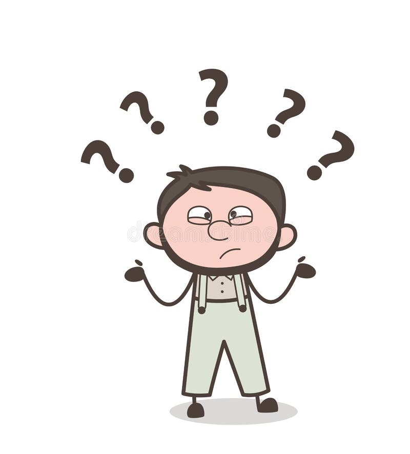 Cartoon Confused Man Face Expression Vector Illustration Stock ...