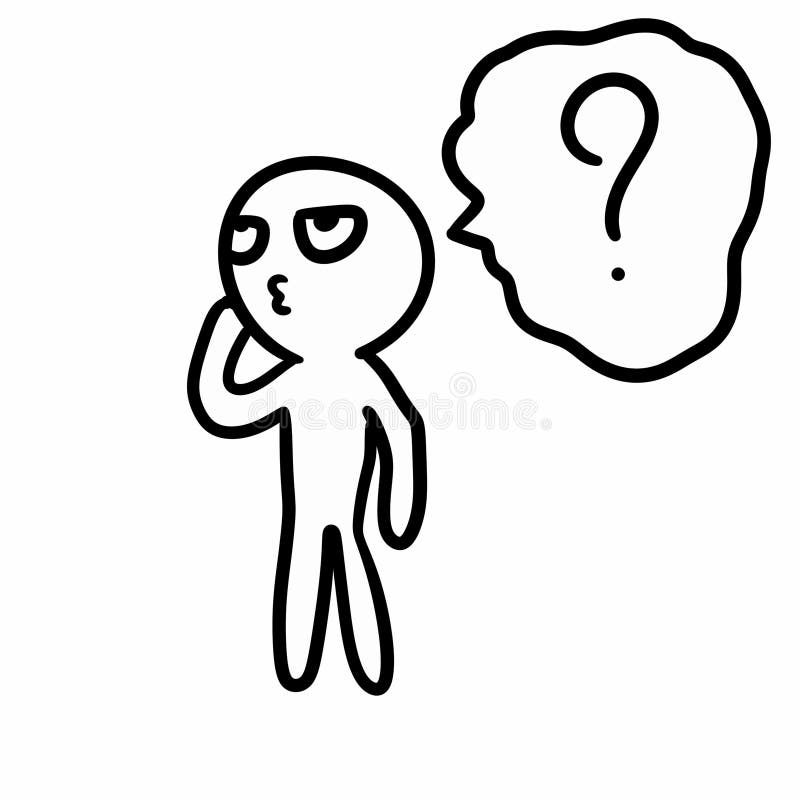 Cartoon Confused Man with Question Mark Symbol Illustration Stock ...