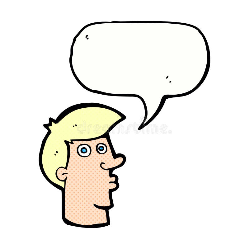 Cartoon Confused Man with Speech Bubble Stock Illustration ...