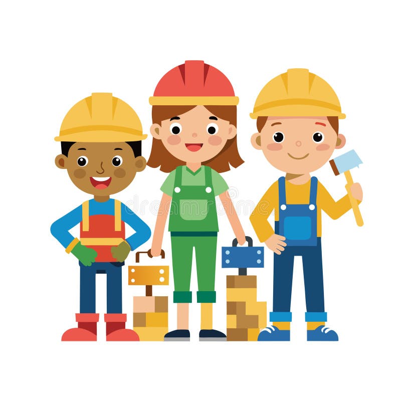 Children Builders Stock Illustrations – 306 Children Builders Stock ...