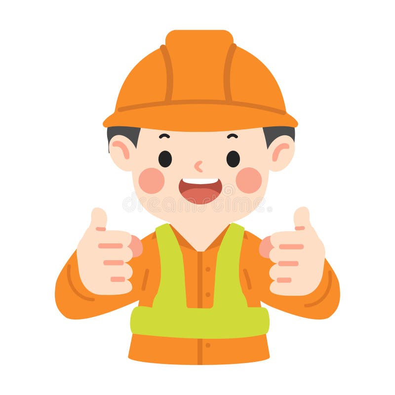 Cartoon Construction Worker Giving Thumbs Up Stock Vector ...