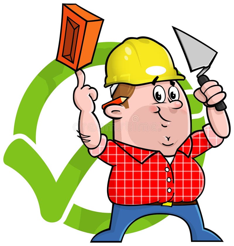 Cartoon Construction Worker Logo Stock Vector - Illustration of ...