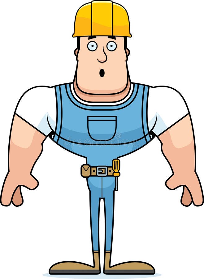 Cartoon Surprised Construction Worker Stock Vector - Illustration of ...