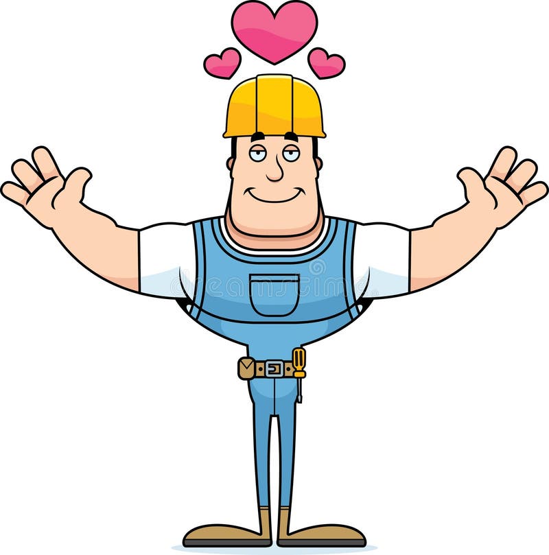 Cartoon Construction Worker Hug Stock Vector - Illustration of clipart ...