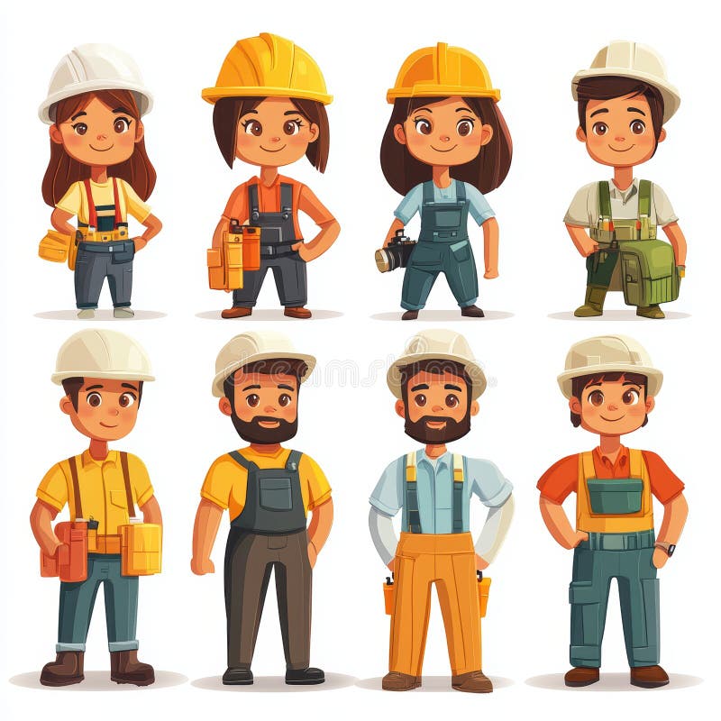 Cartoon Construction Workers Illustration Stock Illustration ...