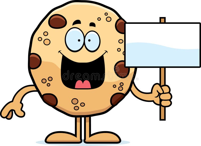 Cartoon Cookie Sign stock vector. Illustration of cookie - 52396122