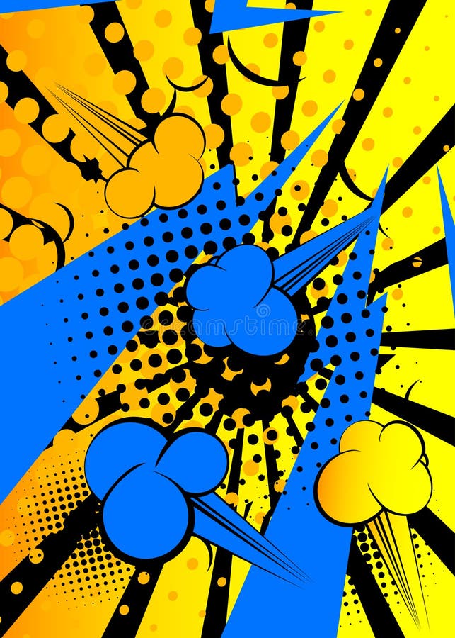 Cartoon Cool Backgrounds, Comic Book Backdrop. Retro Vector Comics Pop ...