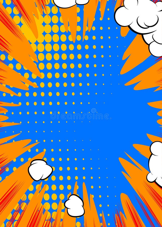 Cartoon Cool Backgrounds, Comic Book Backdrop. Retro Vector Comics Pop ...