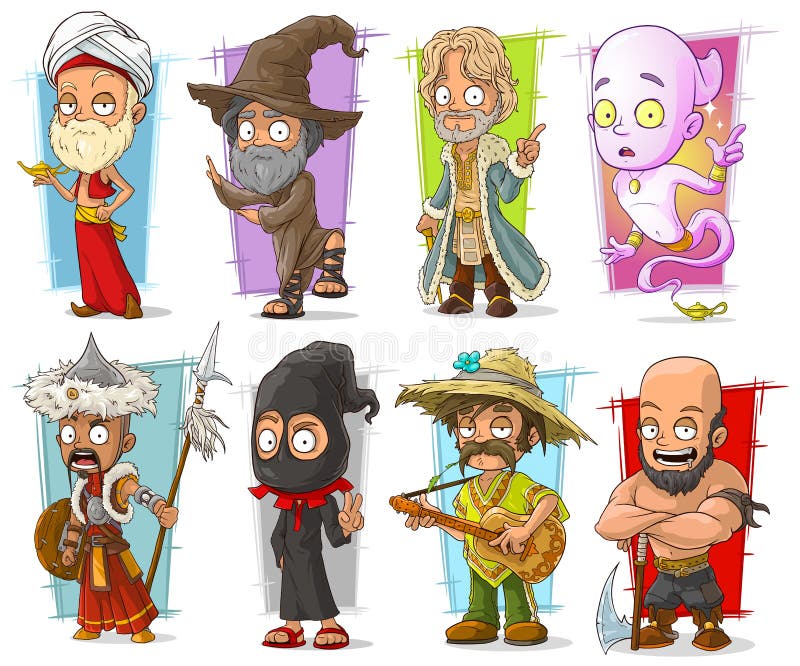 Cartoon Cool Funny Different Characters Vector Set Stock Vector ...