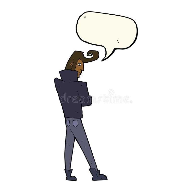 Cartoon Cool Guy with Speech Bubble Stock Illustration - Illustration ...