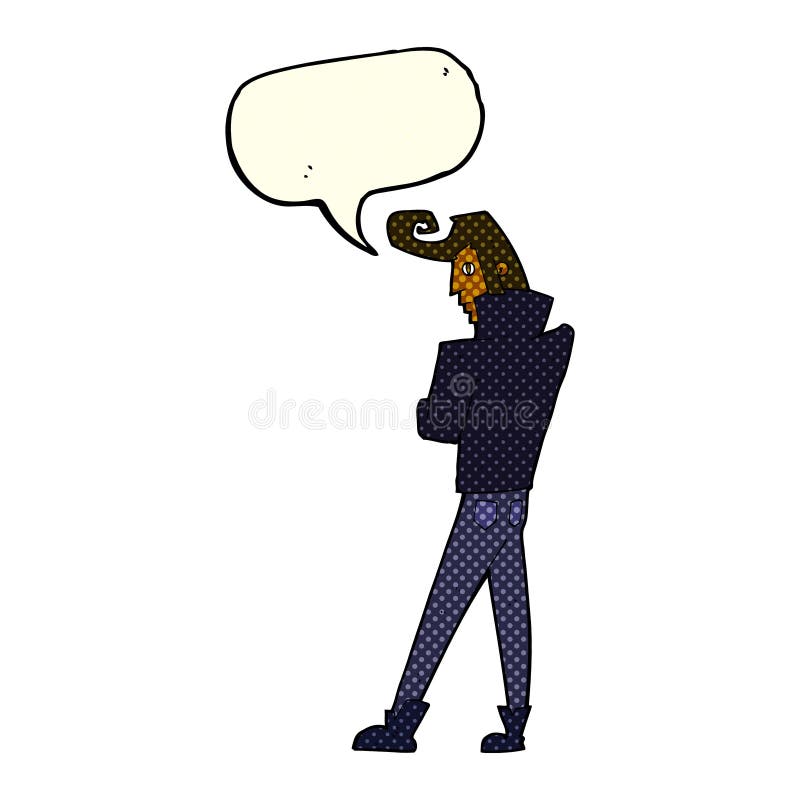 Cartoon Cool Guy with Speech Bubble Stock Illustration - Illustration ...