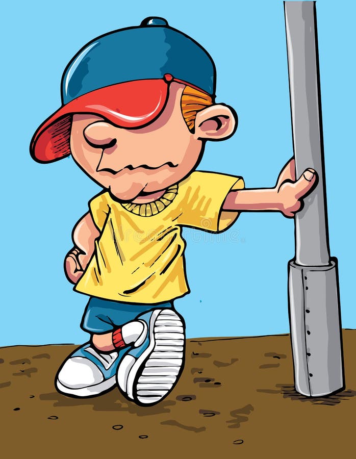 Cartoon Cool Kid with a Baseball Cap Stock Illustration - Illustration ...