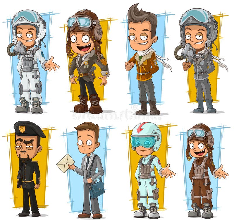 Cartoon Cool Funny Different Characters Vector Set Stock Vector ...