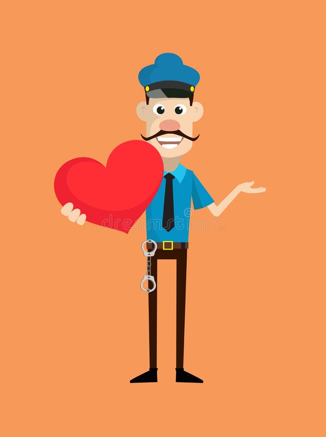 Cartoon Cop Policeman - Frustrated from Office Work Stock Vector ...