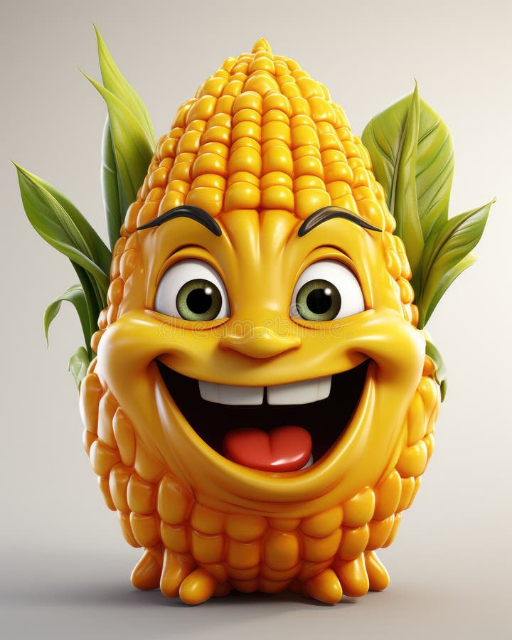 A Cartoon Corn Cob with Eyes and a Smile on it S Face. Generative Ai ...