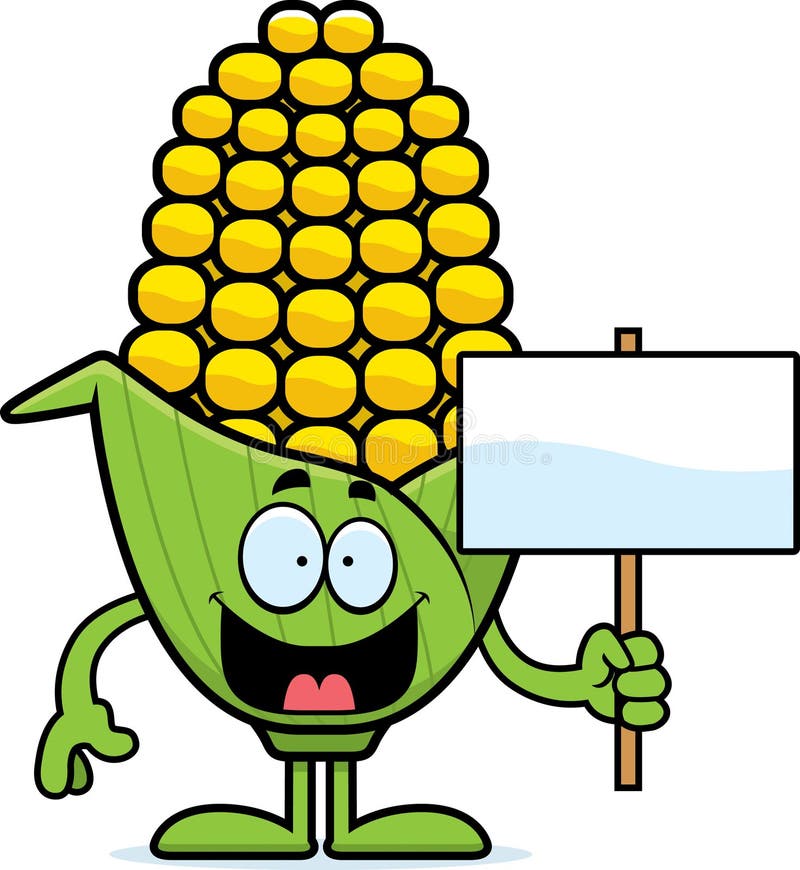 Cartoon Corn Sign stock vector. Illustration of clip - 47365470