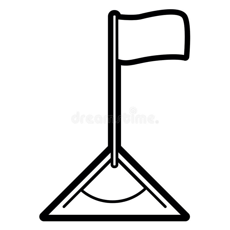 Cartoon Corner Flag Isolated on White Background Stock Illustration ...