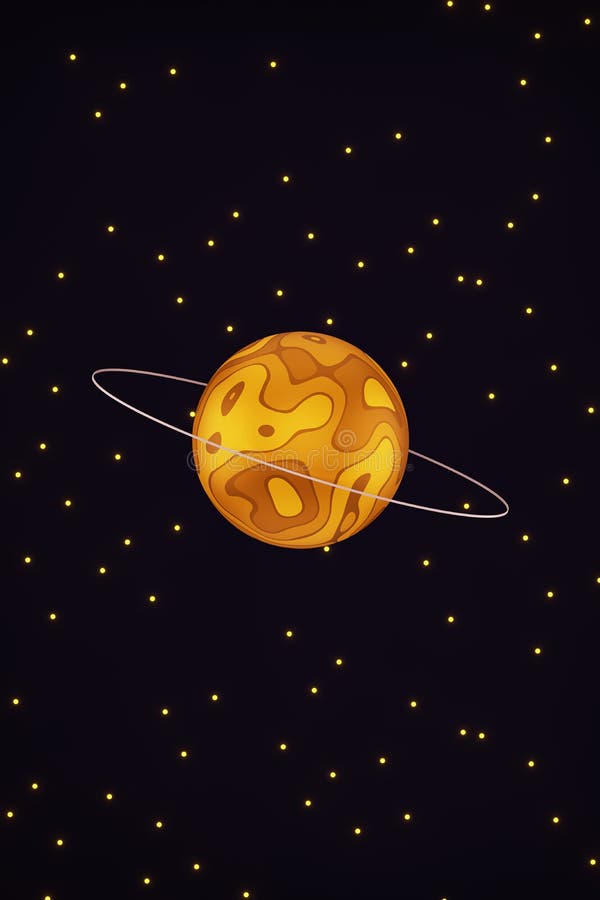 Cartoon Planet in Space, 3d Render Stock Illustration - Illustration of ...