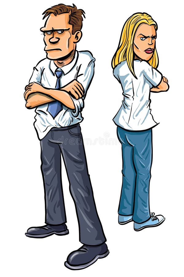 Cartoon Couple Angry at Each Other Stock Illustration - Illustration of ...