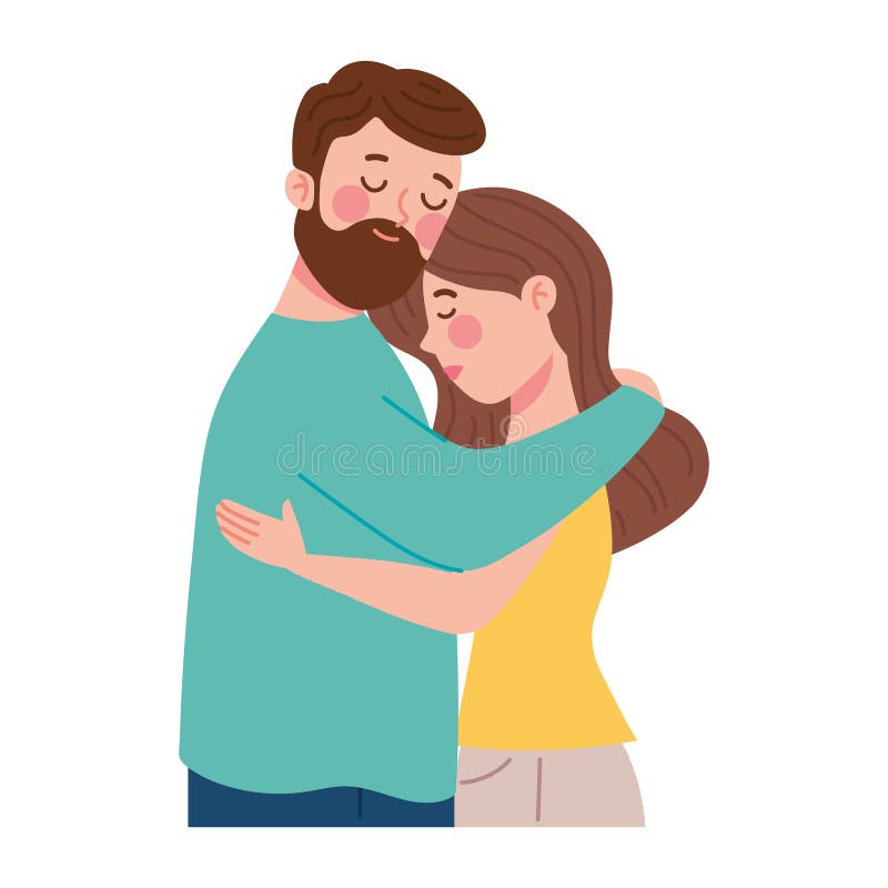 Cartoon couple hugging stock vector. Illustration of character - 347561802