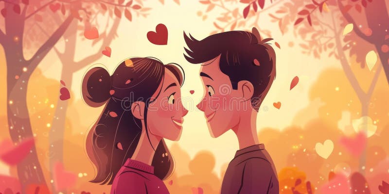 Cartoon Couple Love, Loving Concept Stock Image - Image of relationship ...