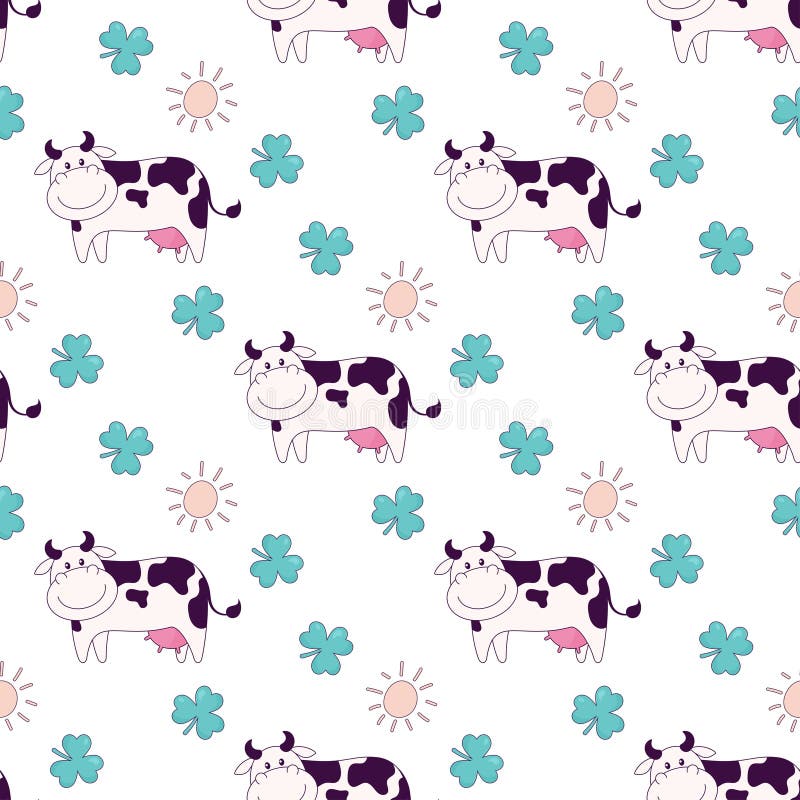 Cartoon cow pattern stock vector. Illustration of cattle - 279249121