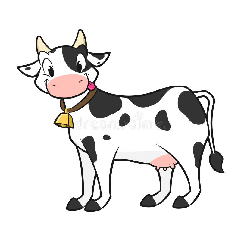 Cartoon Chubby Cow. Vector Illustration. Stock Vector - Illustration of ...