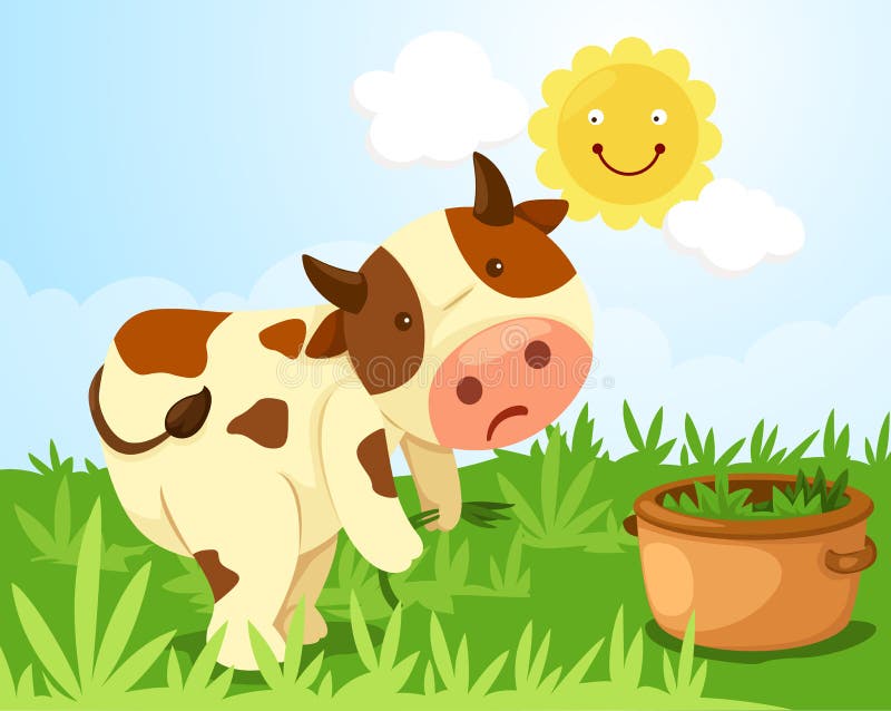 Cartoon cow working stock vector. Illustration of black - 25530233