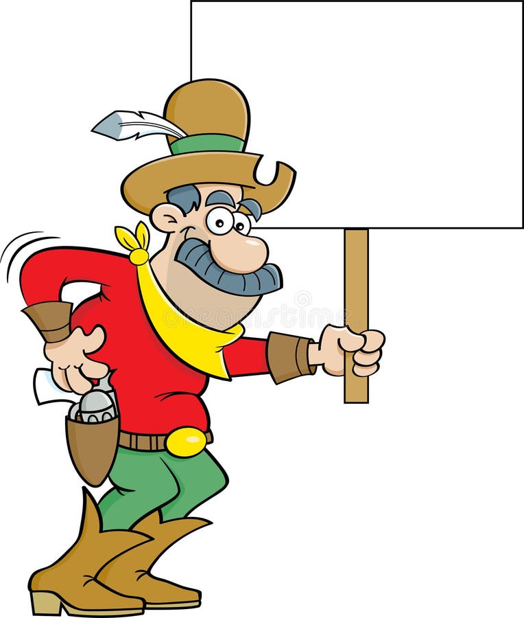 Cartoon Cowboy with Cup of Coffee Stock Vector - Illustration of cowboy ...