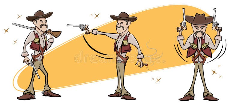 Cartoon Cowboys stock vector. Illustration of fashioned - 224417674