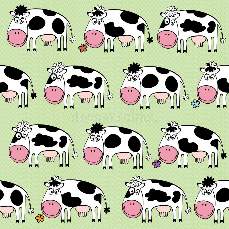 Cartoon Cows. Background, Illustration. Stock Illustration ...