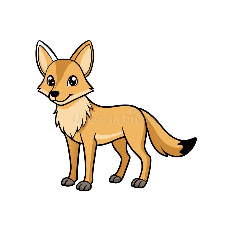 Cartoon Coyote Standing in a Full Shot Illustration Stock Photo ...