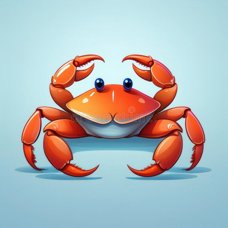 Cartoon Crab Character Designed for Kids Comics with Playful Expression ...