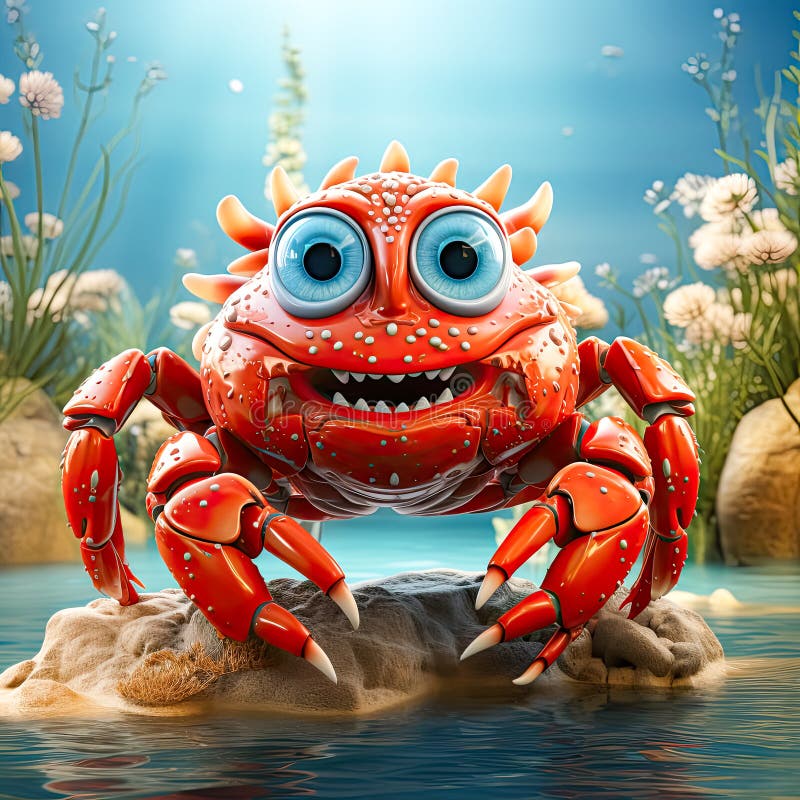 3d Cartoon Crab Stock Illustrations – 426 3d Cartoon Crab Stock ...