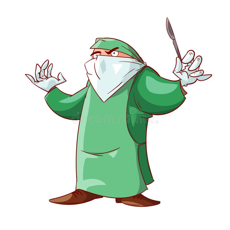 Cartoon crazy doctor stock vector. Illustration of surgeon - 82837990