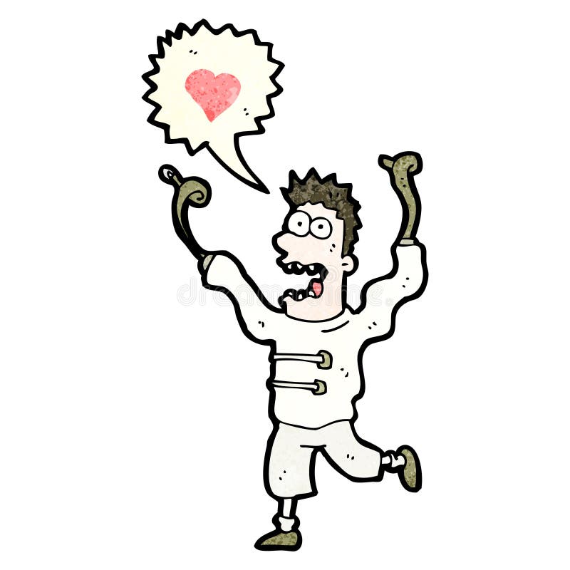 Cartoon Mad Man in Straight Jacket Stock Vector - Illustration of ...