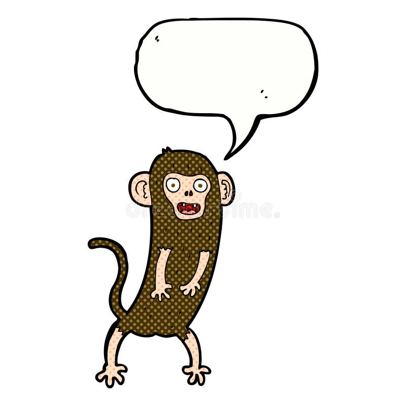 Cartoon Crazy Monkey with Speech Bubble Stock Illustration ...